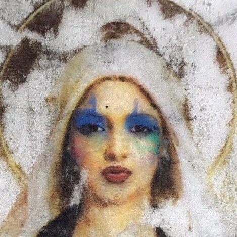 Caroline Reed uses mixed media, collage, ink and paint